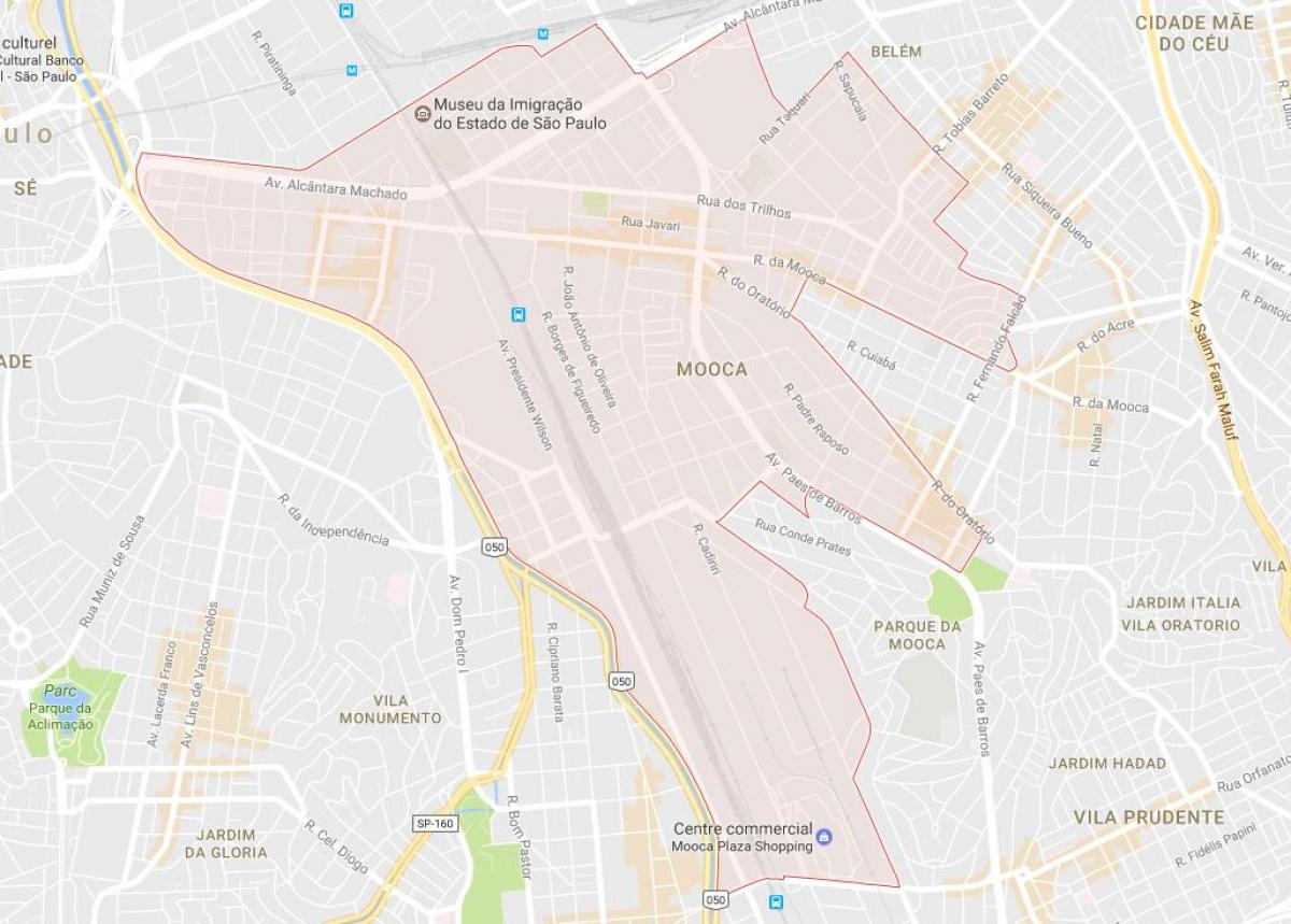 Mooca São Paulo mapa - Mapa da Mooca São Paulo (Brasil)